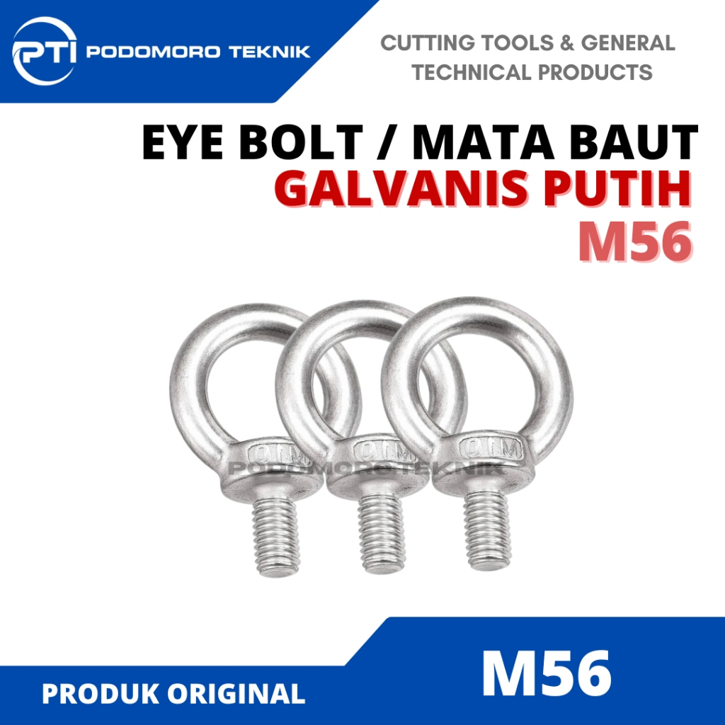 Jual Eyebolt Putih M56 Mata Baut 56 mm Lifting Eye Bolts Galvanised ...
