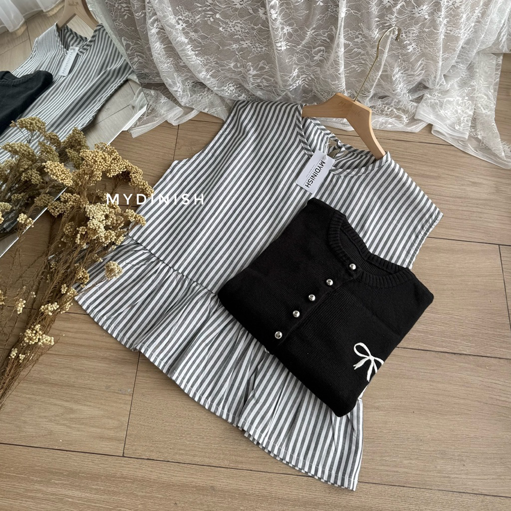 Jual Mismara Inner Vest Wanita Motif Garis Lucu Kekinian | Shopee Indonesia