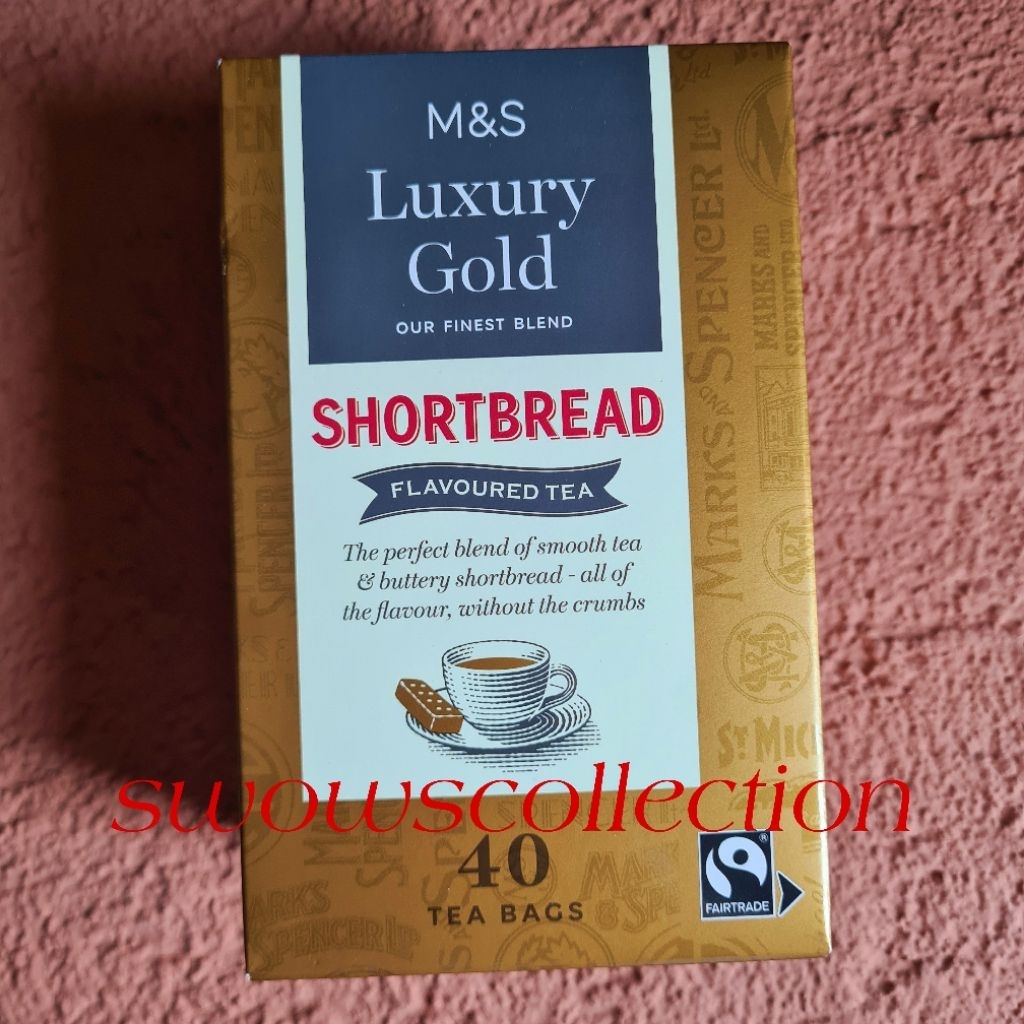 Jual M&S MARK MARKS & AND SPENCER LUXURY GOLD SHORTBREAD TEA BAG TEH ...