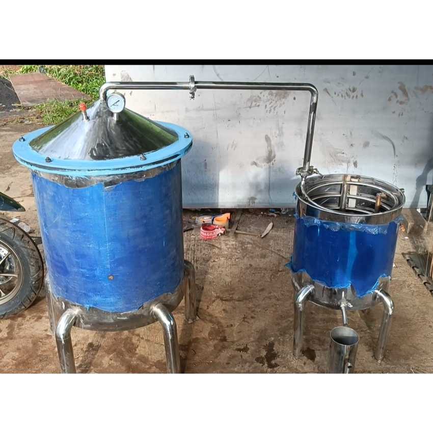 Jual alat penyulingan minyak atsiri kapasitas 115 liter/10 kg bahan ...
