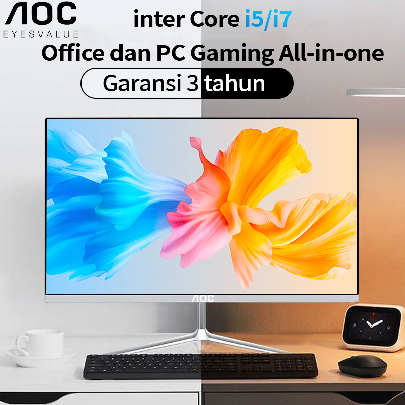 Jual AOC Komputer Full PC All-in-One 19‘ 22’ 24‘ 27“ Baru Terbaru HD ...