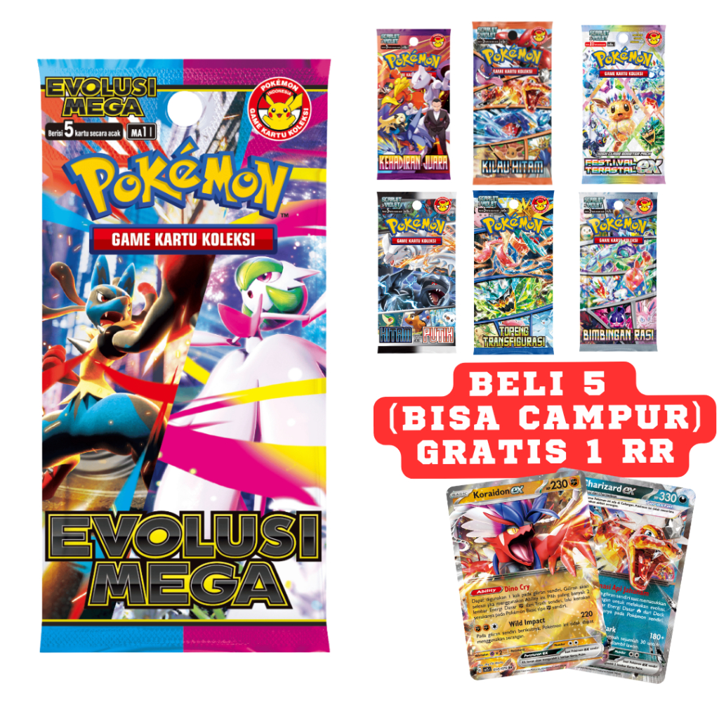 Jual TERMURAH Kartu Pokemon TCG Booster Pack Card MA2 MEGA EVOLUSI ...