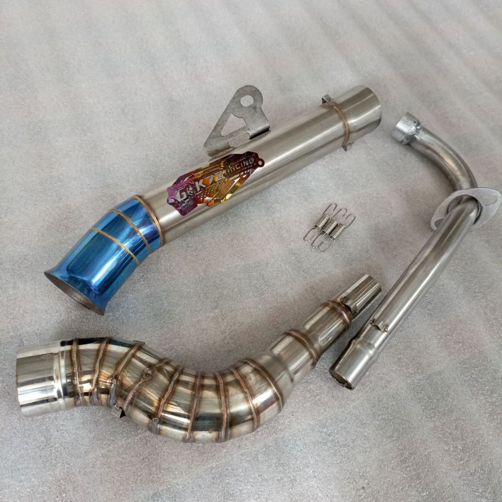 Jual Ekzos original gaok77 Exhaust muffler Open pipe stainless full ...