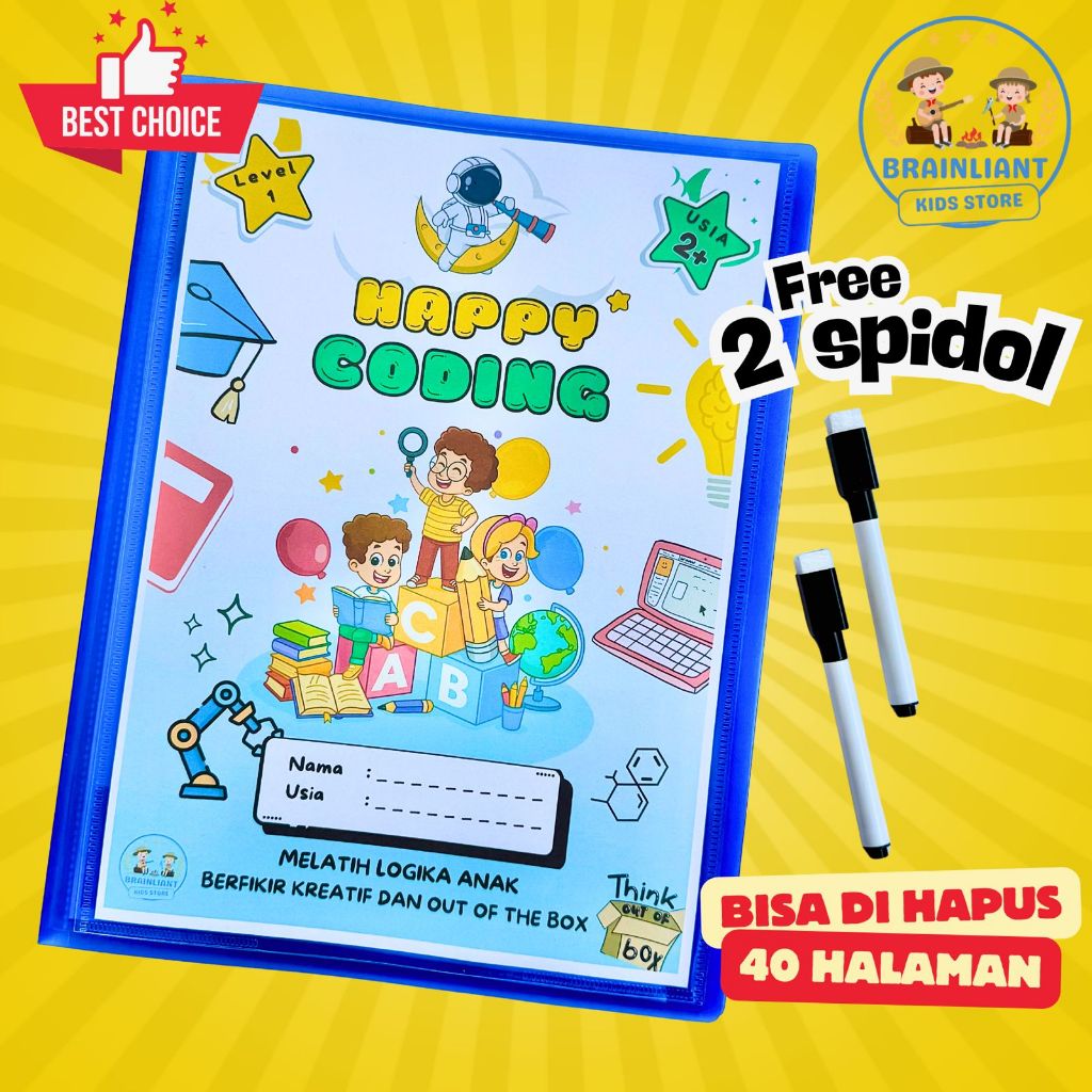 Jual PAKET CERDAS SUPER LENGKAP - BUKU WORKSHEET & CODING Untuk Anak Usia 2-6 Tahun Berisi 40 ...