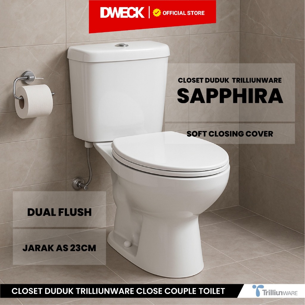 Jual TRILLIUNWARE- Closet Duduk Kloset Duduk Toilet Duduk SAPPHIRA ...