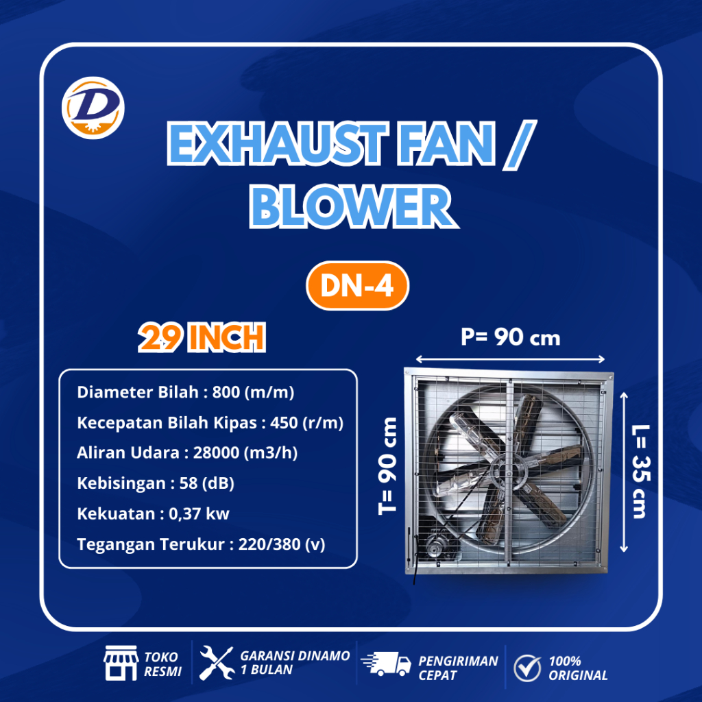 Jual Blower Exhaust Fan Box Industrial 29 inch untuk Kandang Ayam close ...