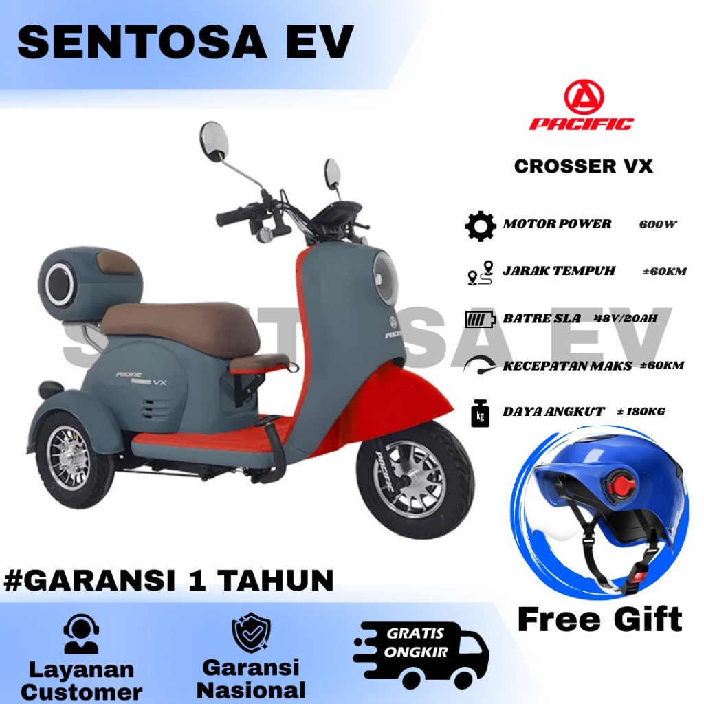 Jual SEPEDA LISTRIK CROSSER VX BY PACIFIC RODA TIGA 3 ELECTRIC E BIKE ...
