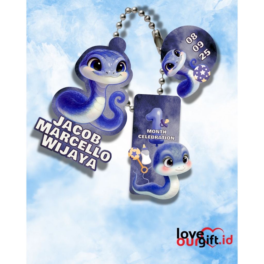 Jual Hangtag Baby One Month - tahun ular Snake hampers gantungan tag ...