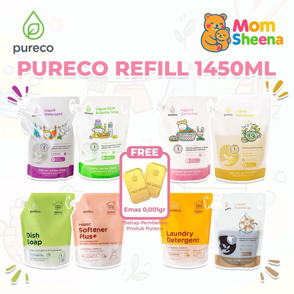 Jual ‼️𝐄𝐗𝐏 𝐁𝐀𝐑𝐔 𝟐𝟎𝟐𝟖‼️ PURECO REFILL ECOPACK 1450ML : LIQUID DETERGENT | FABRIC SOFTENER ...