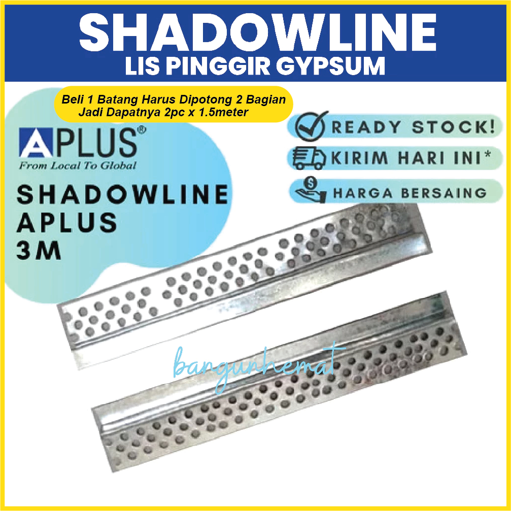 Jual List Profil Plafon Gypsum Shadowline / Tali Air – Panjang 3 Meter ...