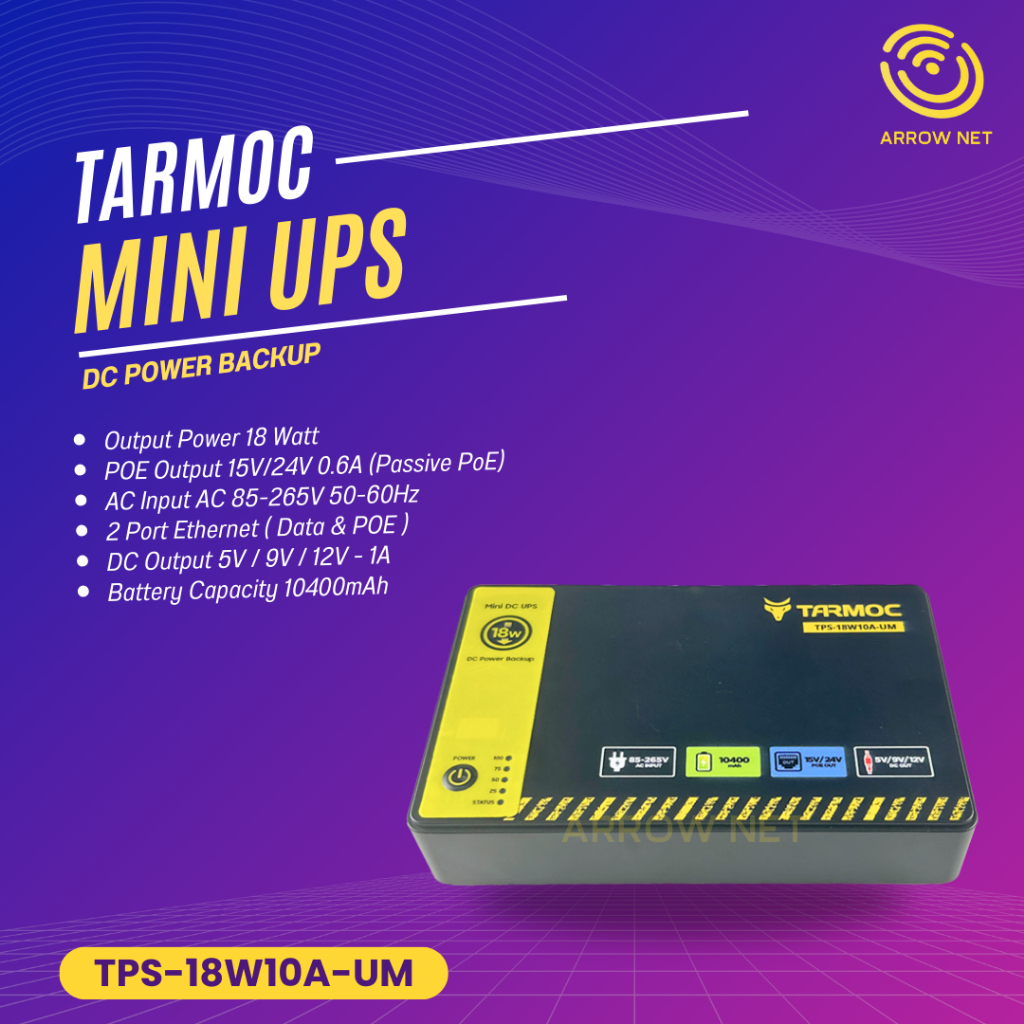Jual Tarmoc TPS-18W10A-UM | Mini UPS DC Power Supply 5V/9V/12V POE 15 ...
