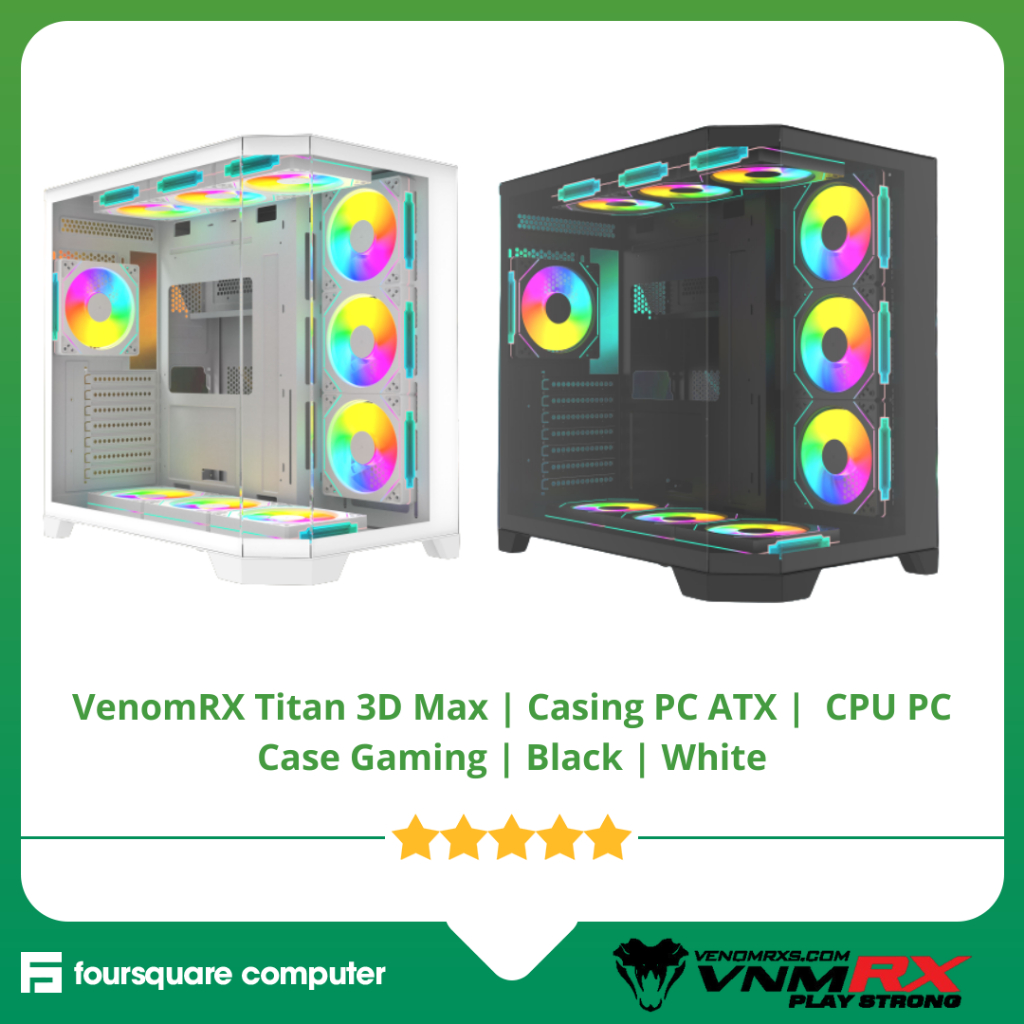 Jual VenomRX Titan 3D Max | Casing PC ATX | CPU PC Case Gaming | Black ...