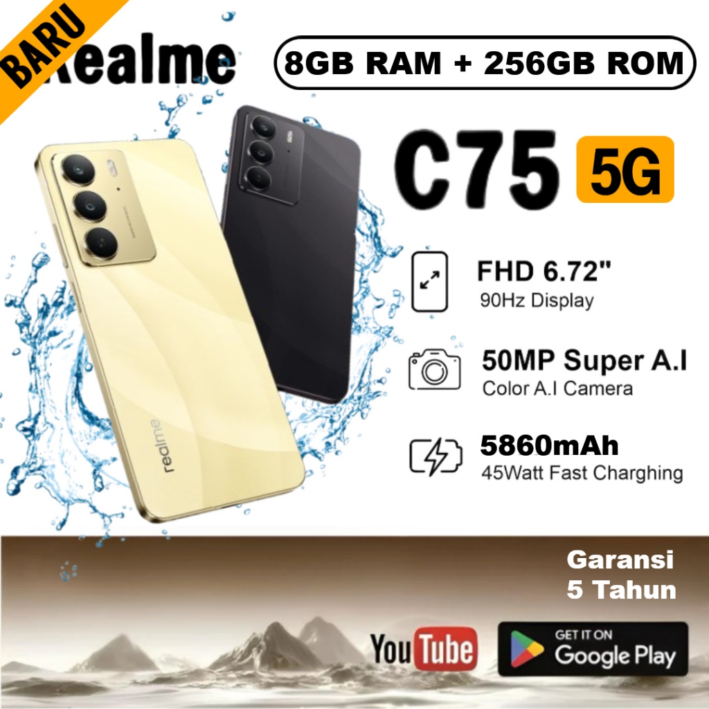 Jual Realme C75 (5G) - 8GB+256GB | Harga Terjangkau Resmi, Layar 6,72 ...