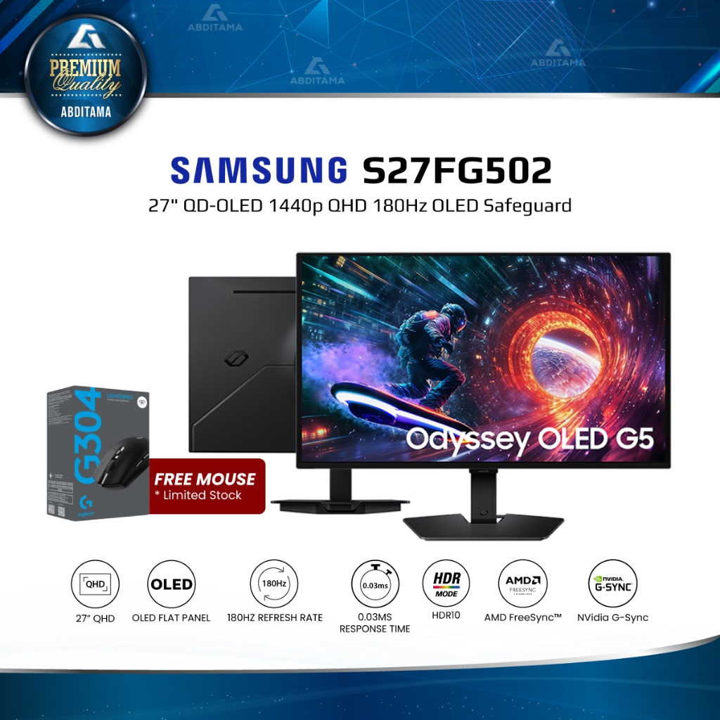 Jual Monitor OLED Samsung S27FG502 27" QD-OLED 1440p QHD 2K 180Hz HDMI Odyssey QD-OLED G5 G50SF ...