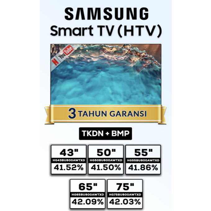 Jual TKDN Samsung Smart TV 65" HG 65BU800 AWTXD 4K UHD TKDN (HTV ...