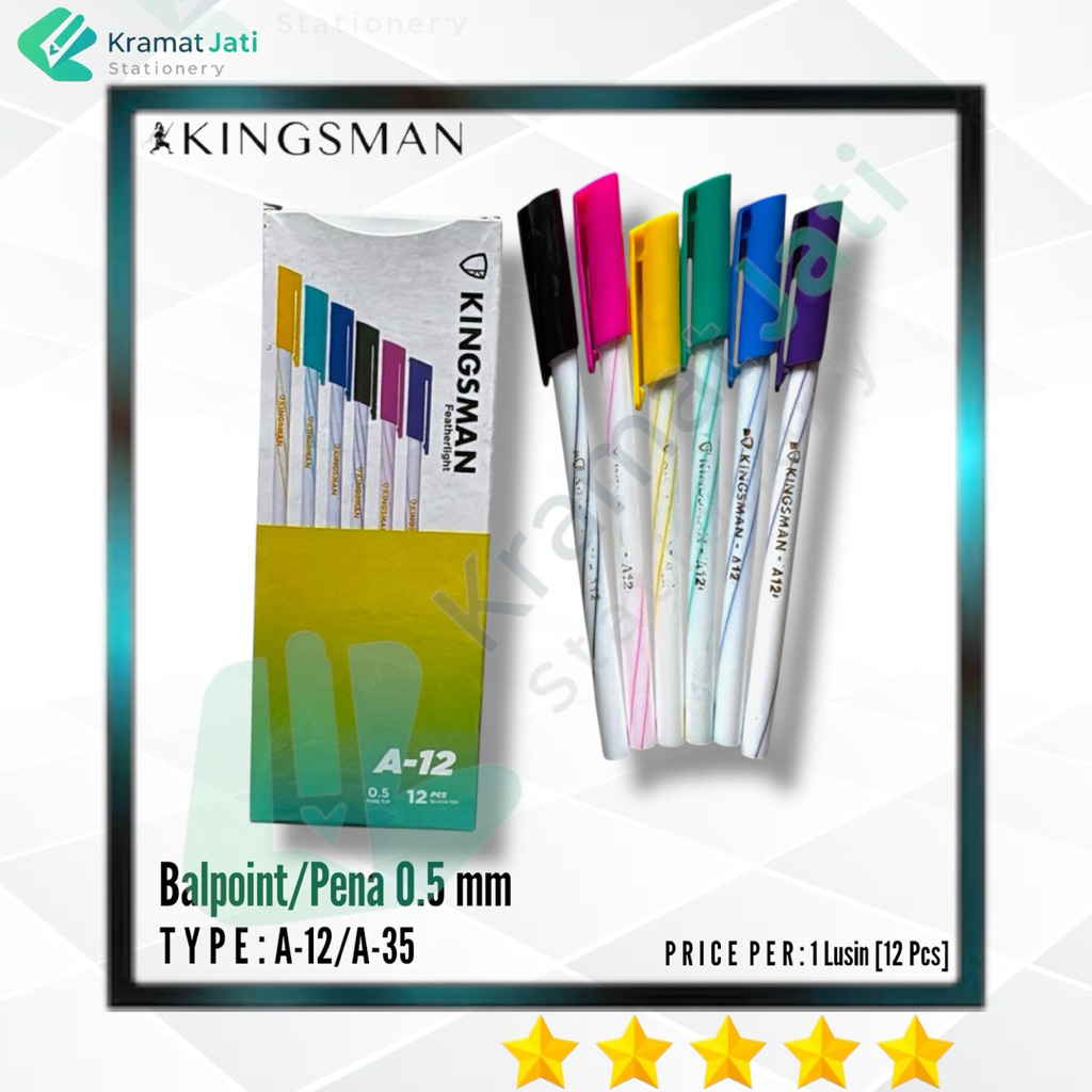 Jual Balpoint Lilin Kingsman Isi 12 Pcs (1 Lusin) | Shopee Indonesia