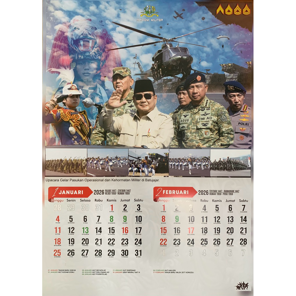 Jual Evrydaygift Kalender Akmil 2026 Kalender Dinding Akademi Militer ...