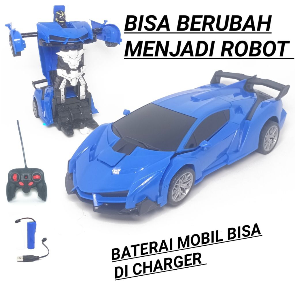 Jual Mainan Mobil Remote Control RC Bisa Berubah Menjadi Robot Baterai ...