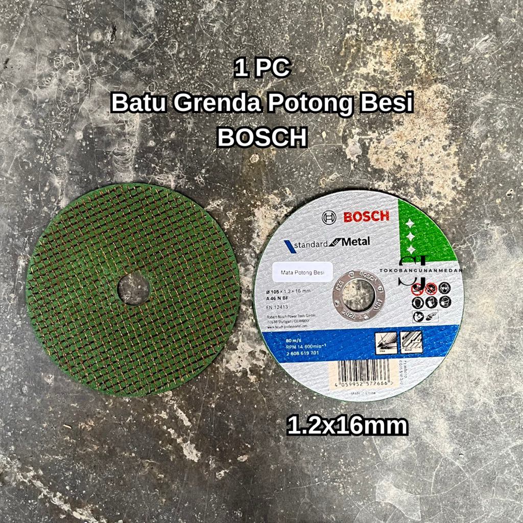 Jual Batu Gerinda Potong Besi BOSCH 4 inch / Batu Grenda Tipis 1.2 x 16 ...