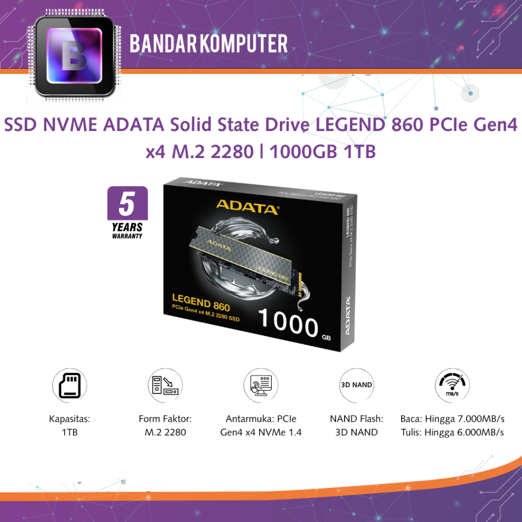 Jual SSD NVME ADATA Solid State Drive LEGEND 860 PCIe Gen4 x4 M.2 2280 ...