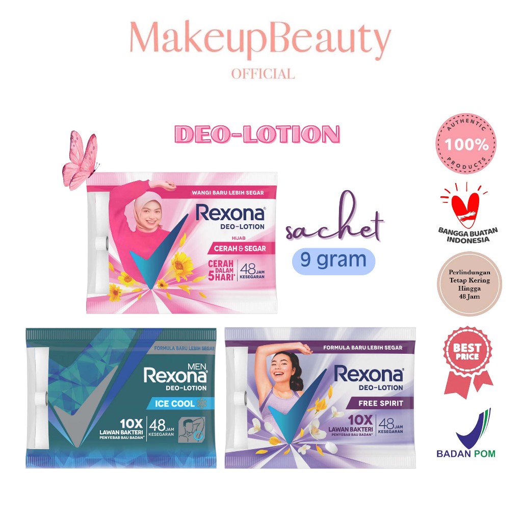 Jual REXONA Deo Lotion Deodorant Sachet 9g - Men Ice Cool | Free Spirit ...