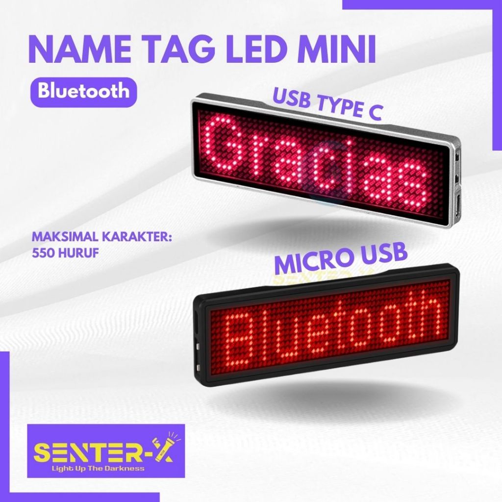 Jual Name tag LED - Running Text Led mini board 230mAh Bluetooth ...