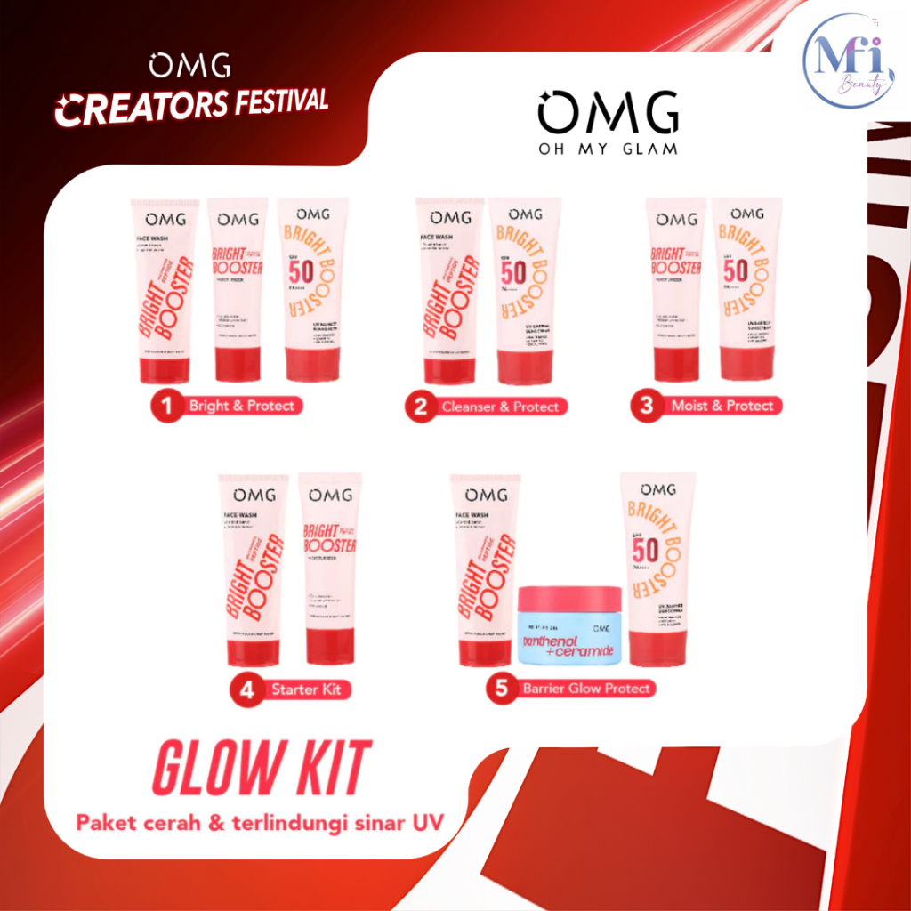 Jual MFI - OMG Bright Booster Glow Kit Paket Perawatan Wajah | PAKET ...
