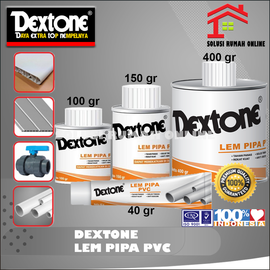 Jual DEXTONE Lem Pipa PVC 100 150 400 gram / Lem Pralon / Isarplas ...