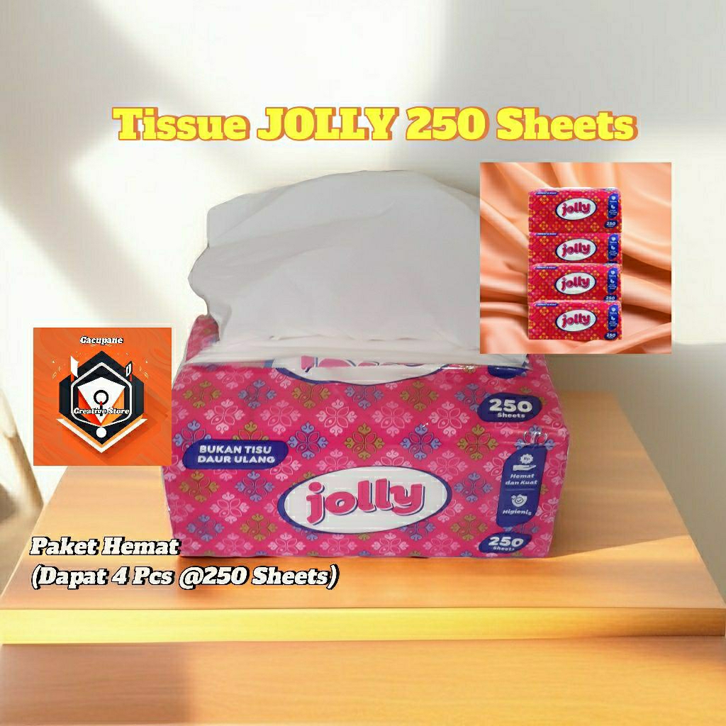 Jual TISSUE JOLLY 250 Sheets Per Pack (Paket Hemat Dapat 4 Pack x 250 ...