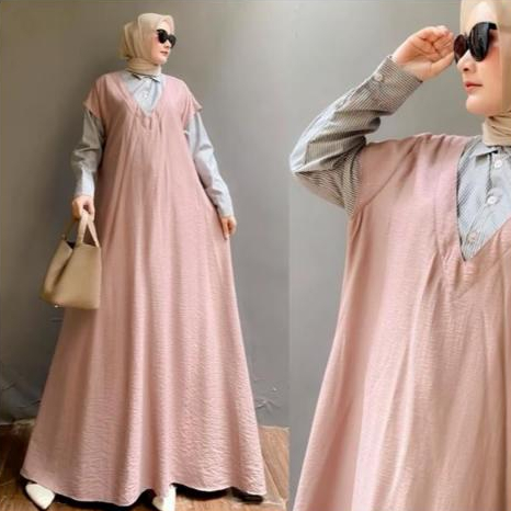Jual Promo Gamis Zaskia Daily Vest Salur Crinkle Airflow Terbaru 2025 ...