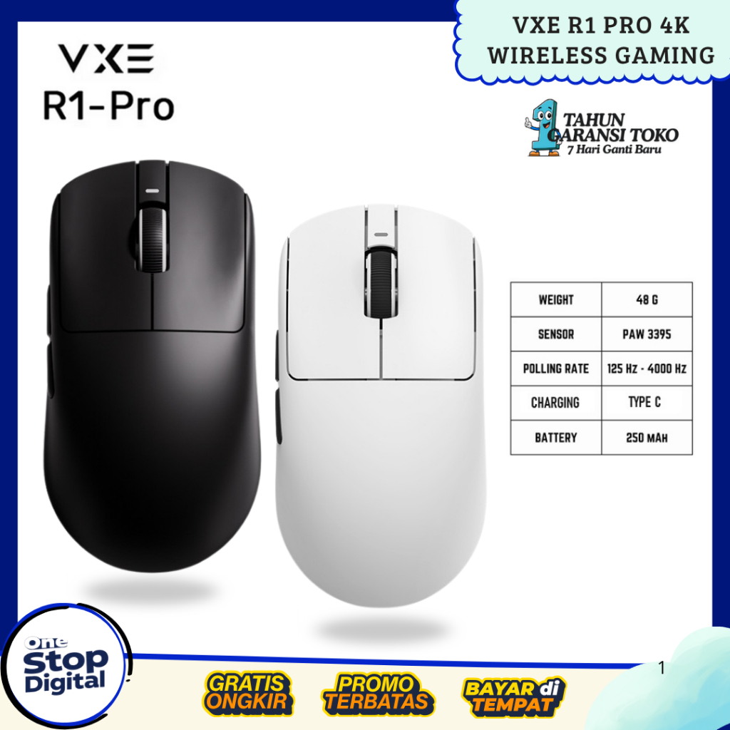 Jual VGN VXE R1 Pro Mouse Gaming Wireless 4K Polling Rate Smart Speed ...