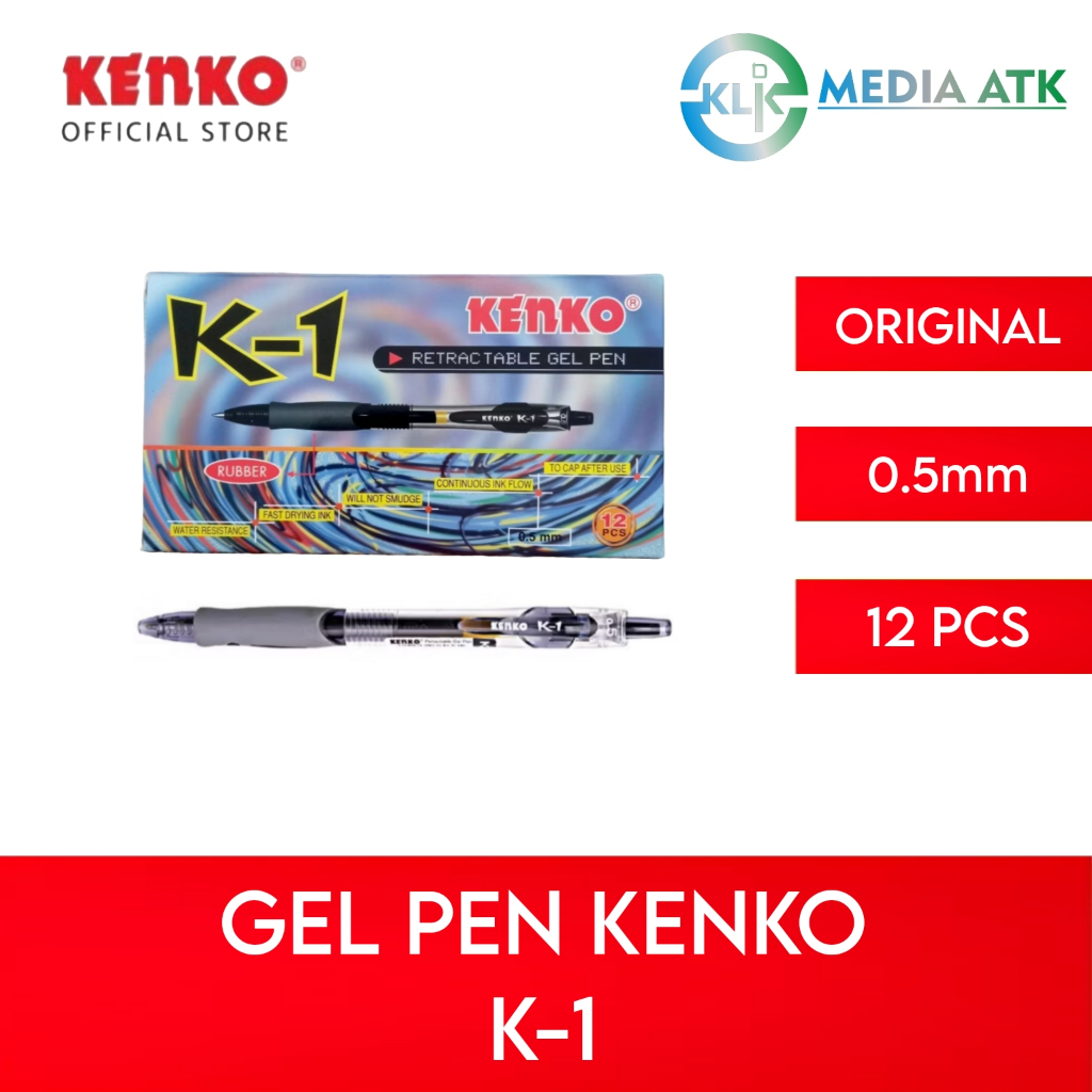 Jual Retractable Gel Pen K-1 Kenko - 12 Pcs | Shopee Indonesia