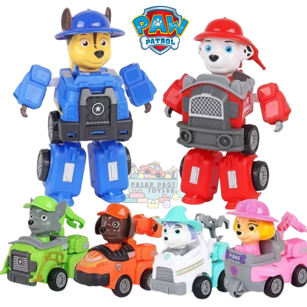 Jual Mainan Paw Patrol Mobil Deformasi Anjing Robot || Mainan Paw ...