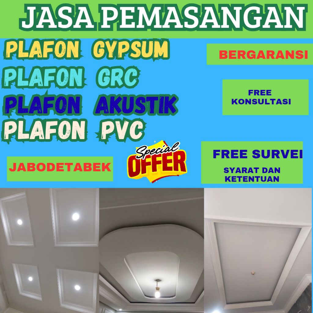 Jual Jasa Pasang Plapon Gypsum/Atap Gipsum/Plafon | Shopee Indonesia