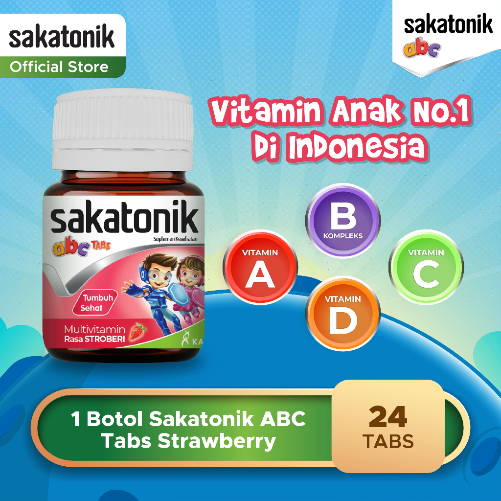 Jual Sakatonik ABC Strawberry 24 Tablet - Multivitamin Tumbuh Kembang ...