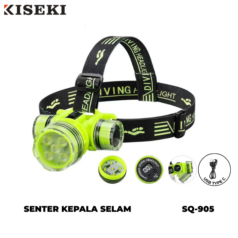 Jual Kiseki Senter Kepala Selam SQ-905 Senter Kepala Selam IPX-8 5 LED ...