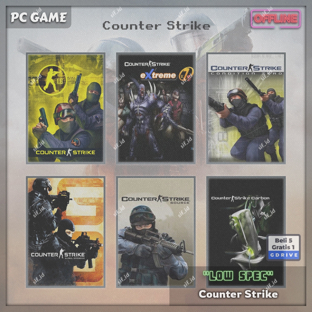 Jual Counter Strike Koleksi - GO - CS 1.6 - Condition Zero - Source ...