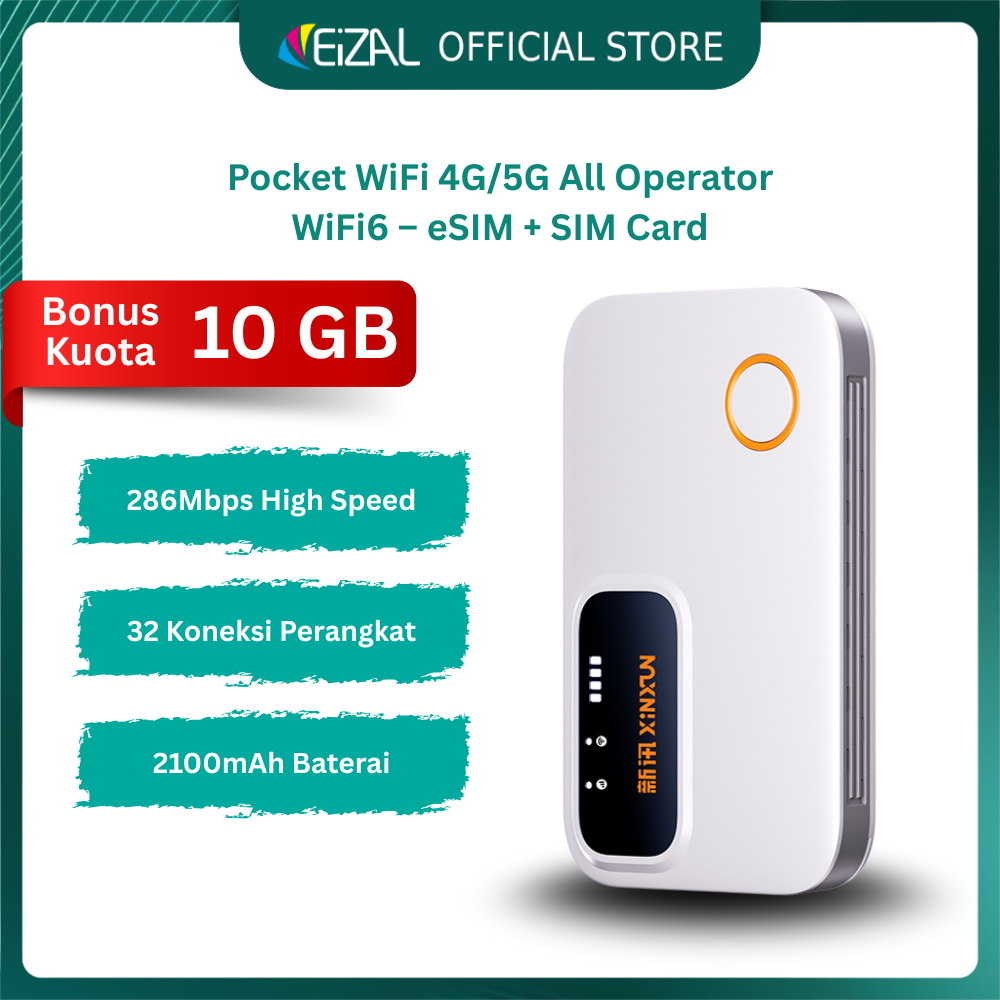 Jual EIZAL Pocket WiFi6 4G/5G LTE Mifi Portable Modem Hotspot All ...