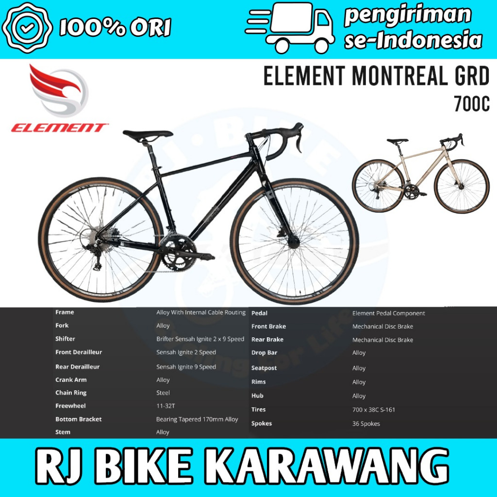 Jual Sepeda Gravel RoadBike Element Montreal GRD MONTREAL URB (9speed ...