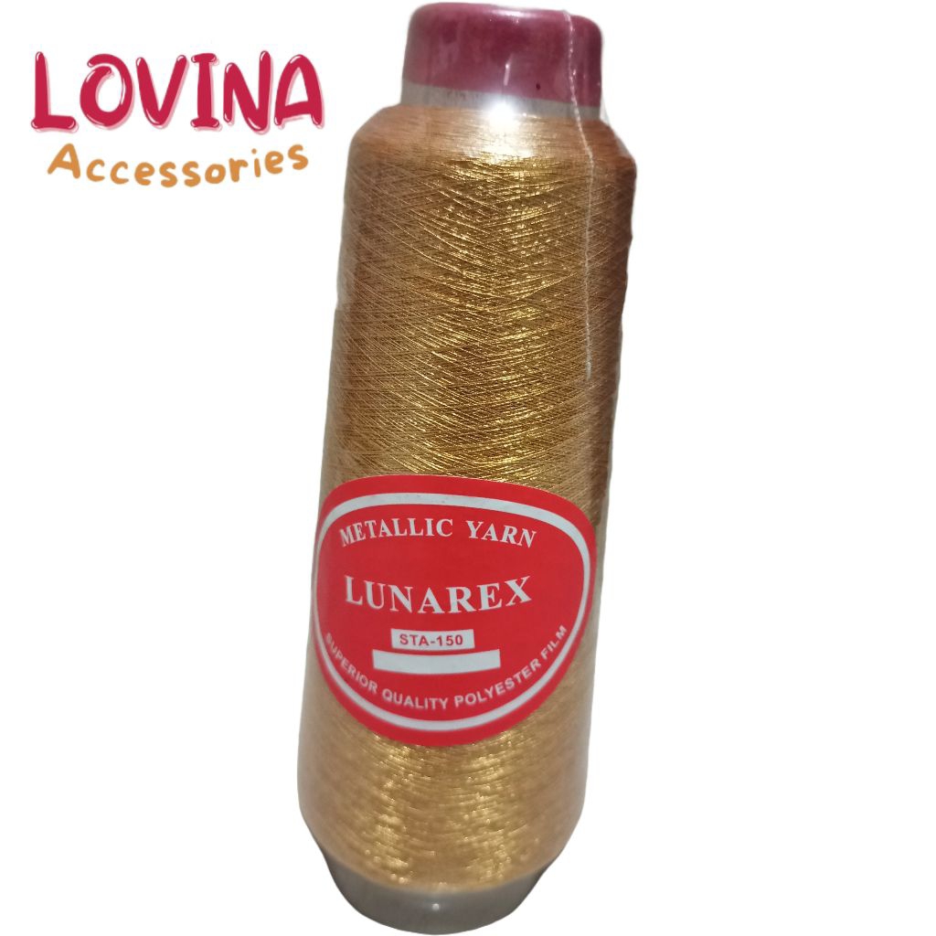 Jual Benang Lunarex Metalik Polyester Warna Gold | Shopee Indonesia