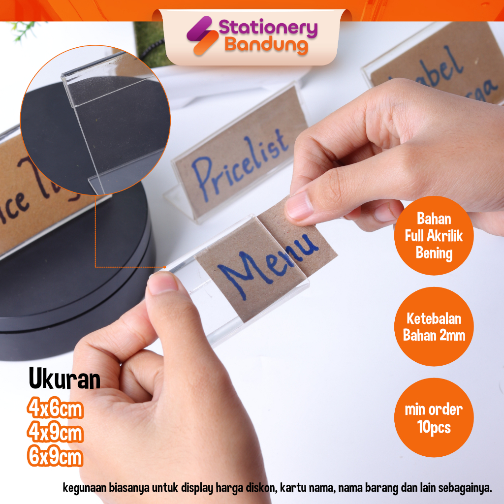 Jual Acrylic akrilik price tag label nama tent card label harga lebel ...