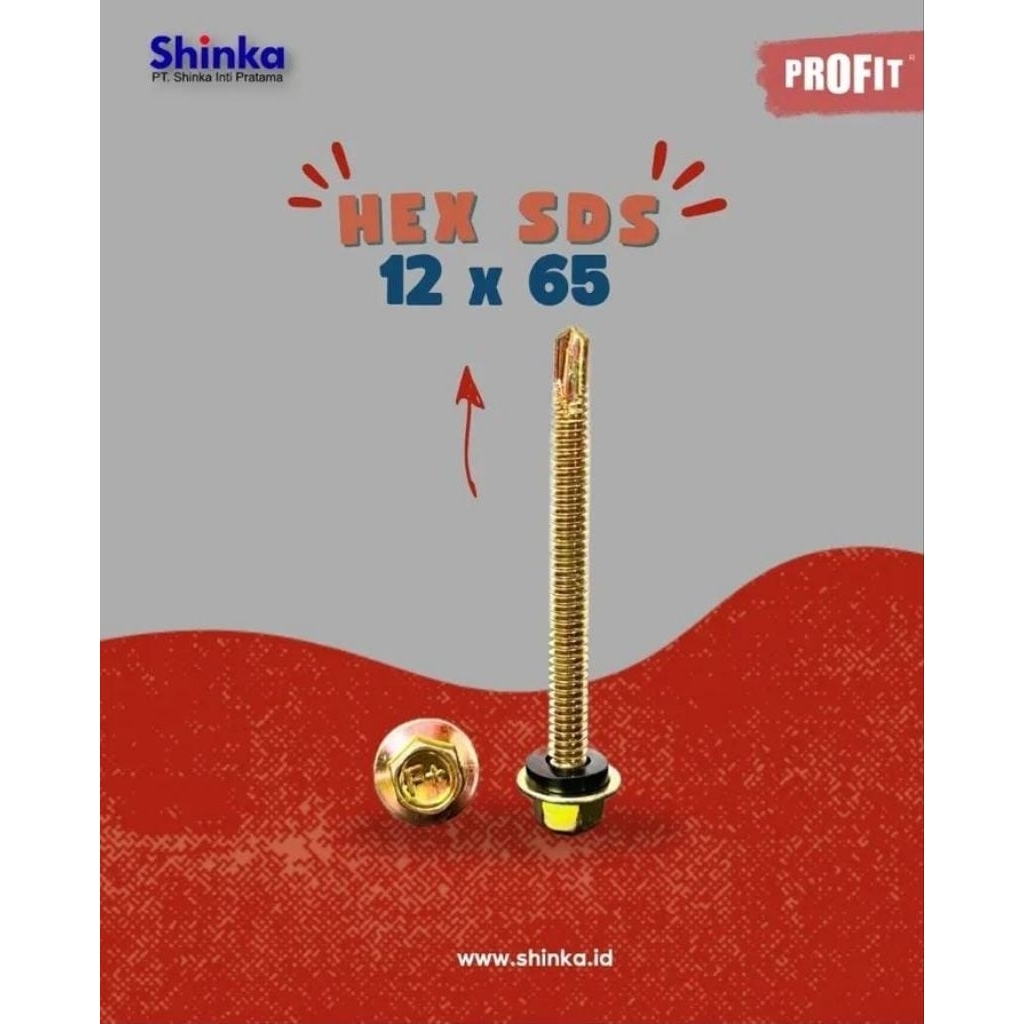 Jual Baut Sekrup Drywall Screw HEX/SDS 12x65 |PROFIT| HEX/SDS 12x65 ...