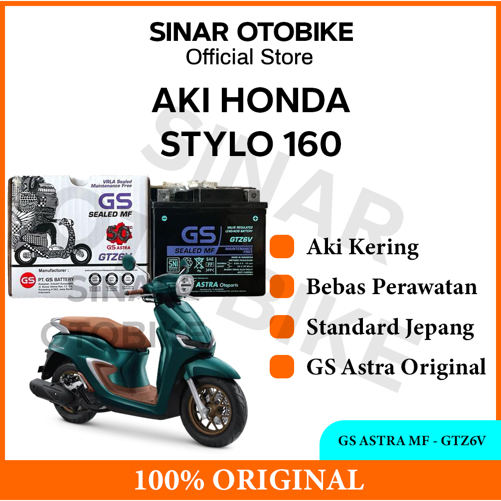 Jual AKI HONDA STYLO GS ASTRA MF KERING GTZ6V | Shopee Indonesia