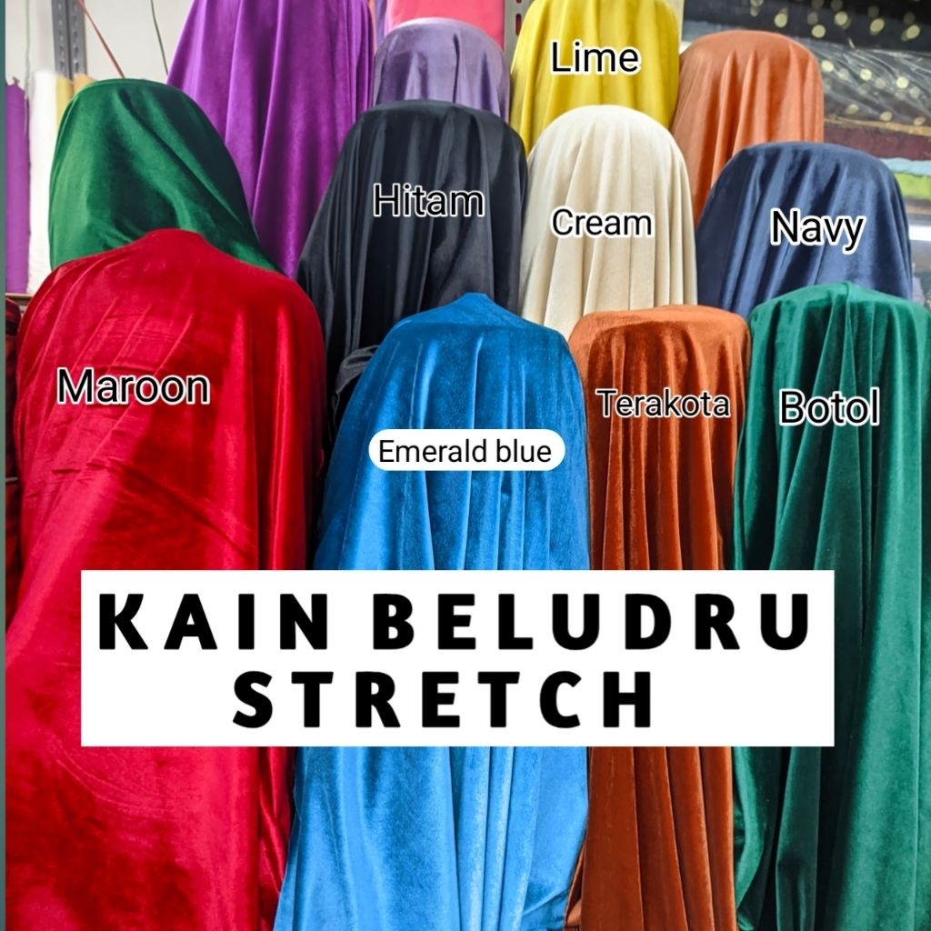 Jual KAIN SATIN VELVET BLUDRU STRETCH PREMIUM | Shopee Indonesia