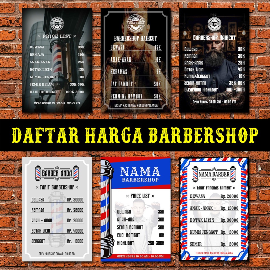 Jual Daftar Harga Price List Pangkas Rambut - Edit Bebas Sesuai Selera ...