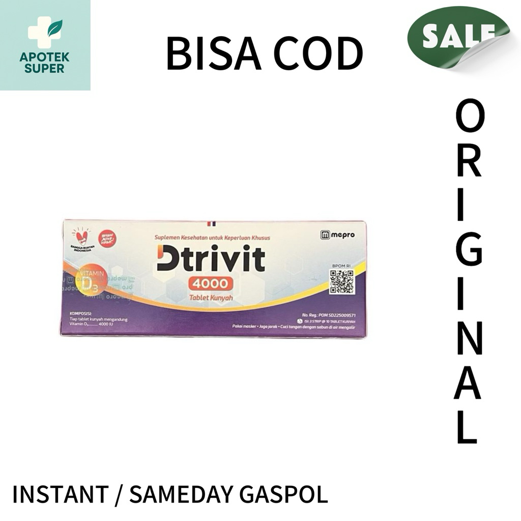 Jual Dtrivit 4000 IU Box Isi 30 Tablet Vitamin Suplemen | Shopee Indonesia