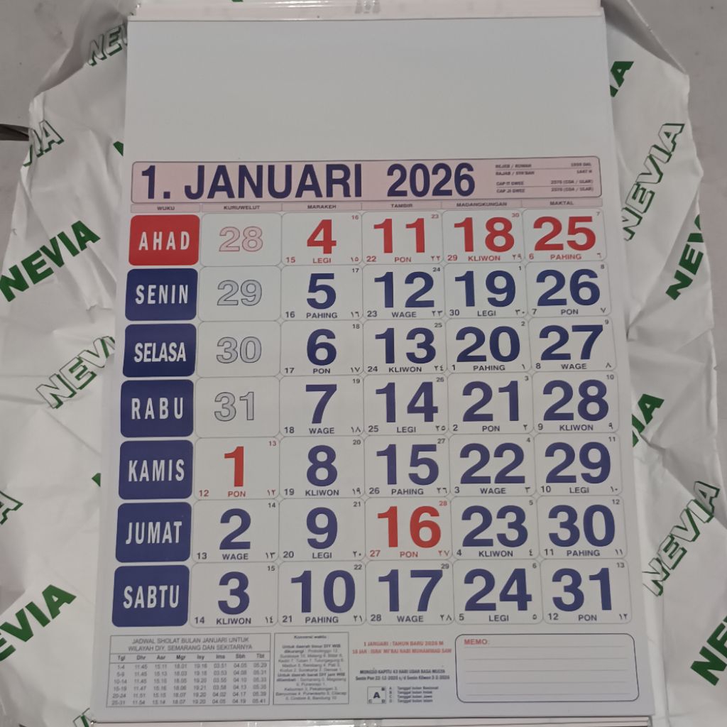 Jual Kalender Almanak 2026 Kalender Jawa 2026 Kalender Dinding 2026 ...
