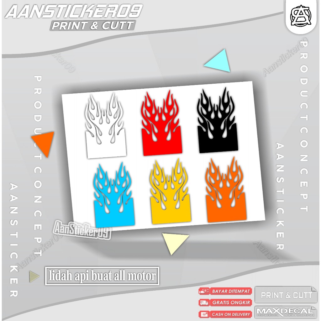 Jual Stiker Tribal Api Untuk Spakbor Motor universal Stiker Cutting ...