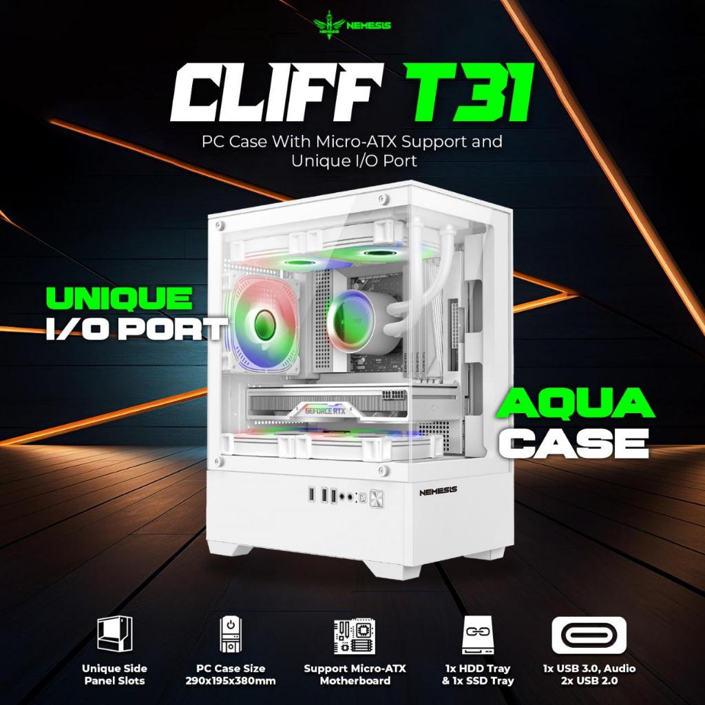 Jual Casing NYK Nemesis CLIFF T31 ITX - PC M-ATX Aqua Case Design ...