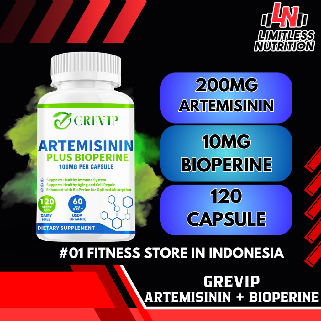 Jual Grevip USA Artemisinin 200mg Plus BioPerine – 120 Kapsul Immune ...